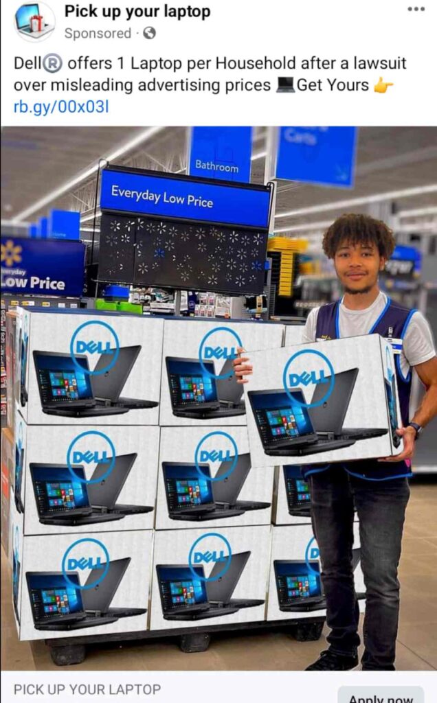 Dell Offers 1 Laptop Per Household Scam Post On Facebook